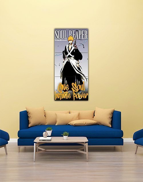 Ichigo Kurosaki Soul Reaper Split Poster – 300 GSM Bleach Anime Wall ...