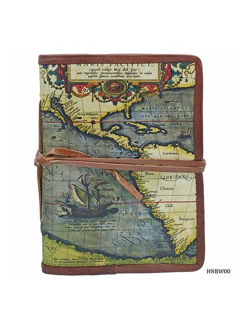 Handmade Diary World Map Corporate Leather Diary – Pipin - Your Book Stop