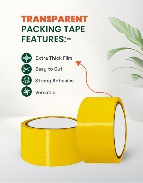 Yellow Industrial Packing Tape – 110 Yards | High-Adhesion Tape for ...